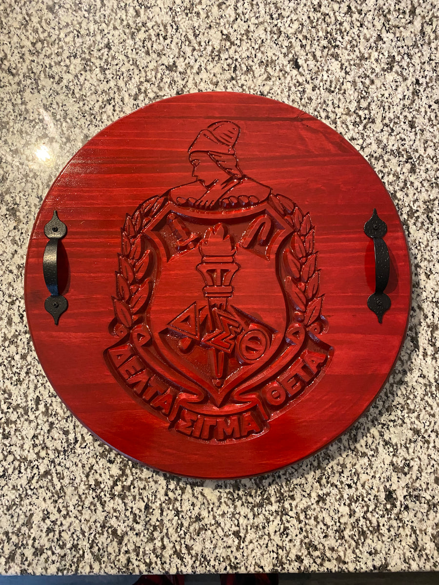 Delta Sigma Theta Minerva Crest serving tray – Simply Wooderful, LLC